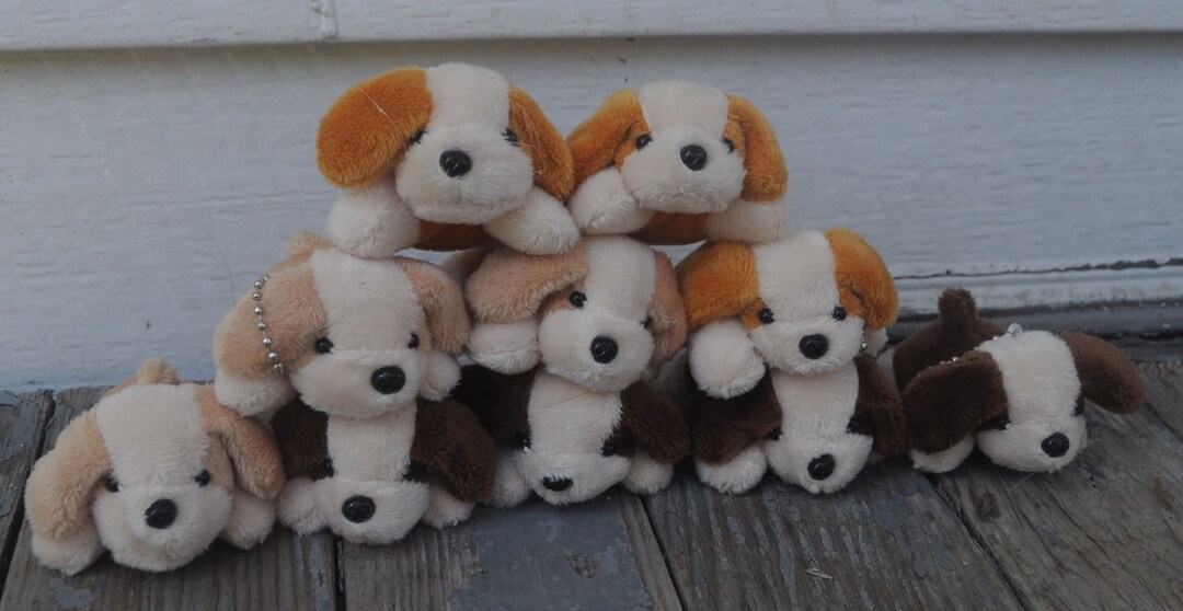 Vintage Plush Puppy Dog Keychains - Various Color Choices - Cute ...