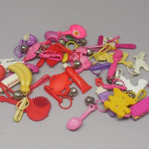 1980s Bell Charm Eggplant Emoji Kitsch Plastic Jewelry Charm Bracelet ...