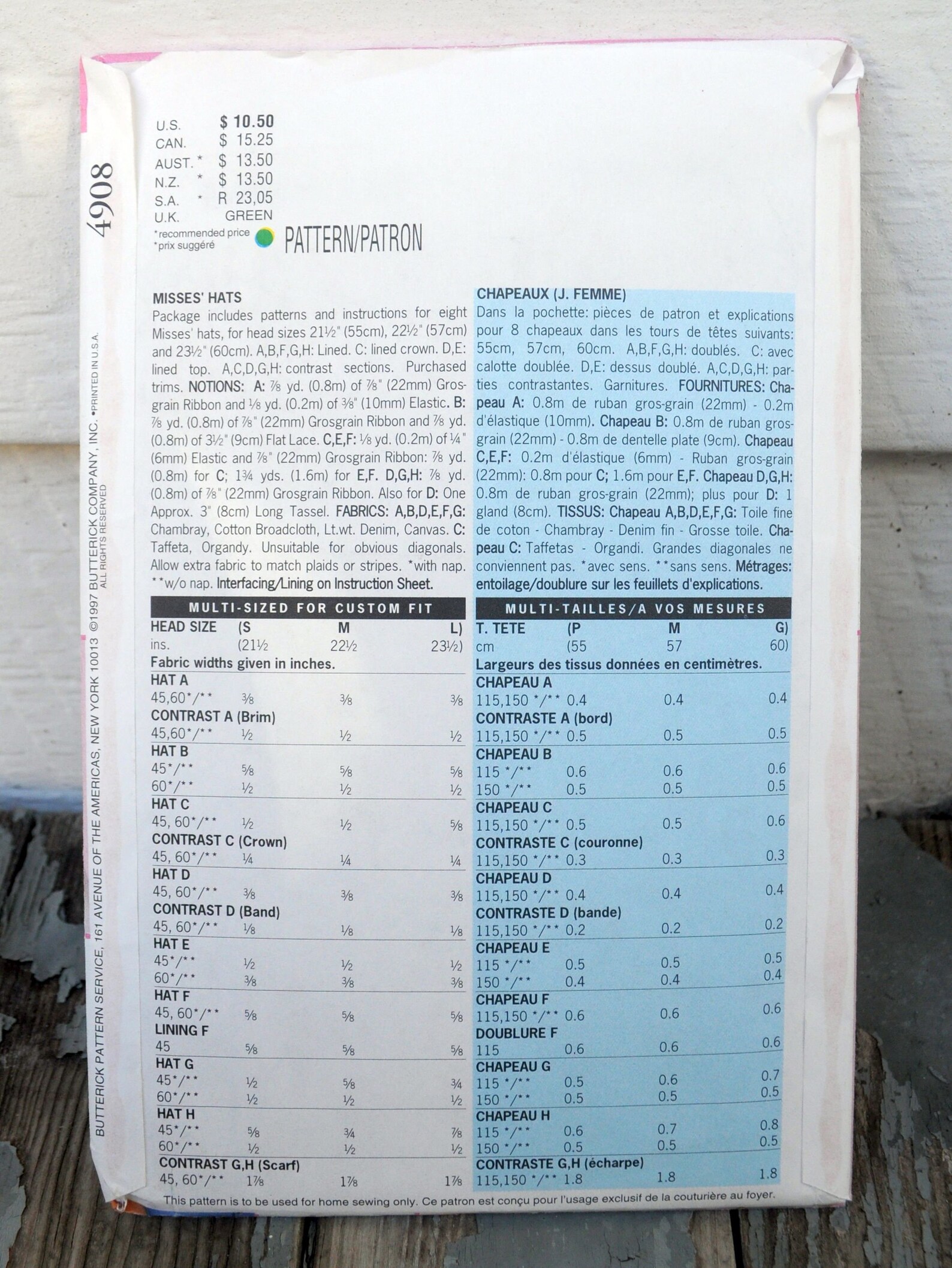 Butterick 4908 Vintage 1990s DIY Hats & Bonnets Millinery - Etsy