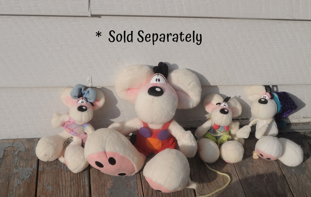 Vintage 1990 Diddl Mouse Plushies - Stuffed Animals - German Cartoon ...