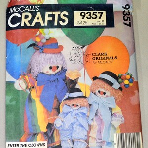 Mccall's 9357 - DIY Cute Clown Dolls - Kawaii / Circus - Soft Sculpture ...