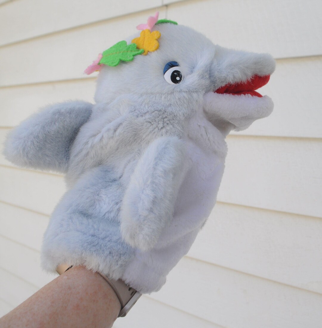 Vintage 1980s Sea World Dolphin Puppet - Porpoise - Squeaks - Hand ...