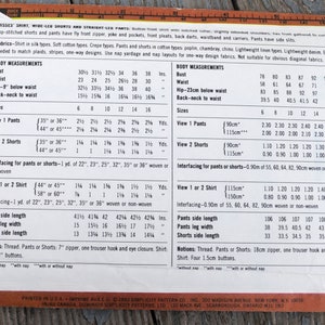 Simplicity 9552 - Vintage 1980s DIY Pants, Shorts, Sleeveless Top ...