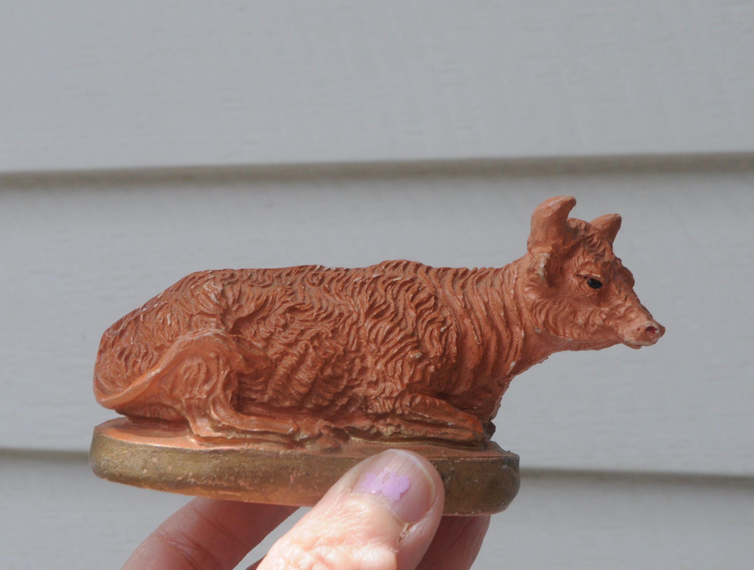 Vintage Nativity Figurine - Shaggy Ox, Oxen, Cow - Christmas Display ...