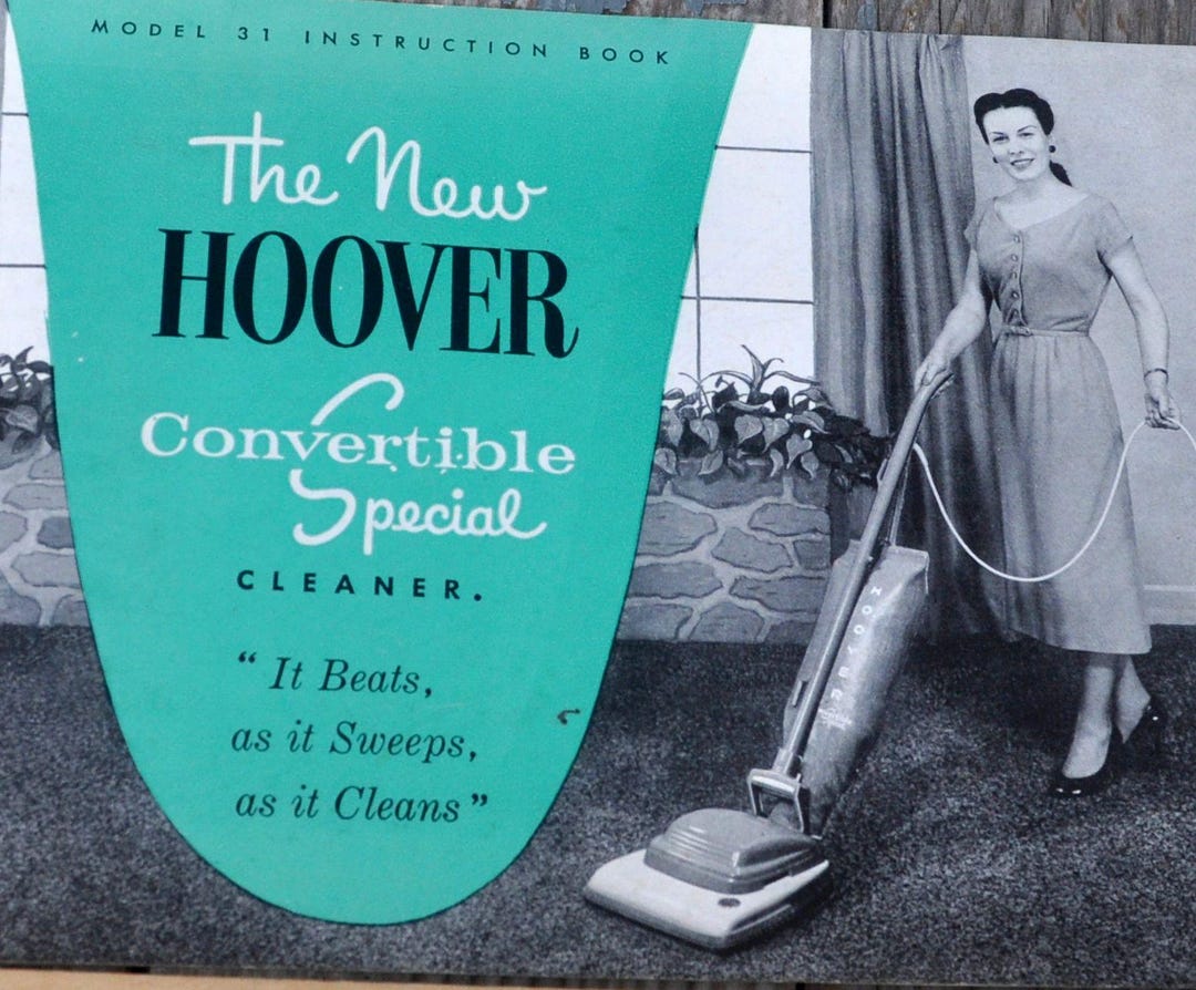 Vintage 1950s Hoover Model 31 - Manual and Instruction Booklet ...