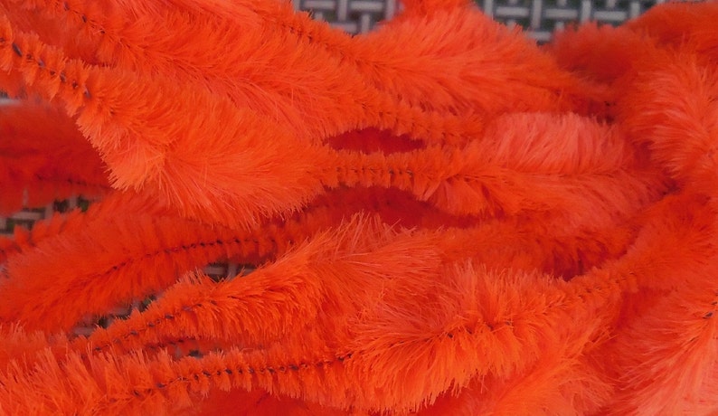 Vintage SMALL ORANGE Bump Fuzzy Wire Stems by the YARD - Etsy