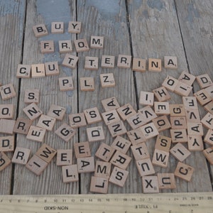 Large Lot of BOLD Wooden Letter Tiles / Scrabble Tiles / Spelling ...