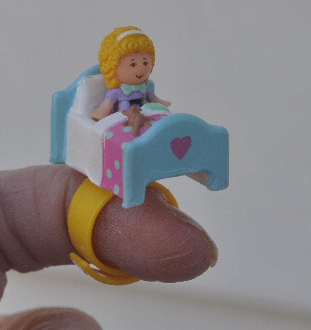 Vintage Polly Pocket Polly's Bedtime Ring - Bluebird Era - RARE Blue ...