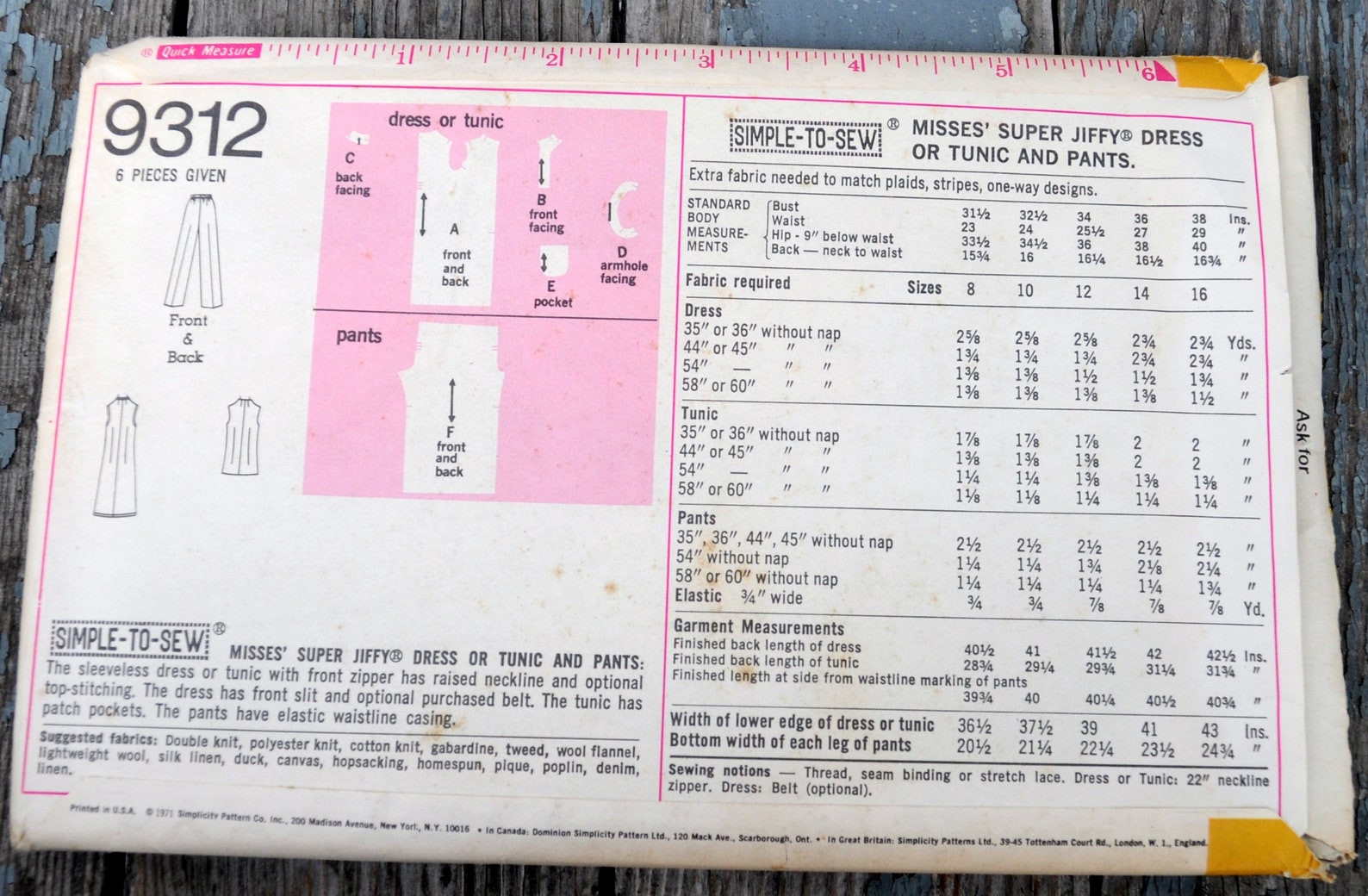 Simplicity 9312 Cute 1970s Separates Tunic Top Dress | Etsy