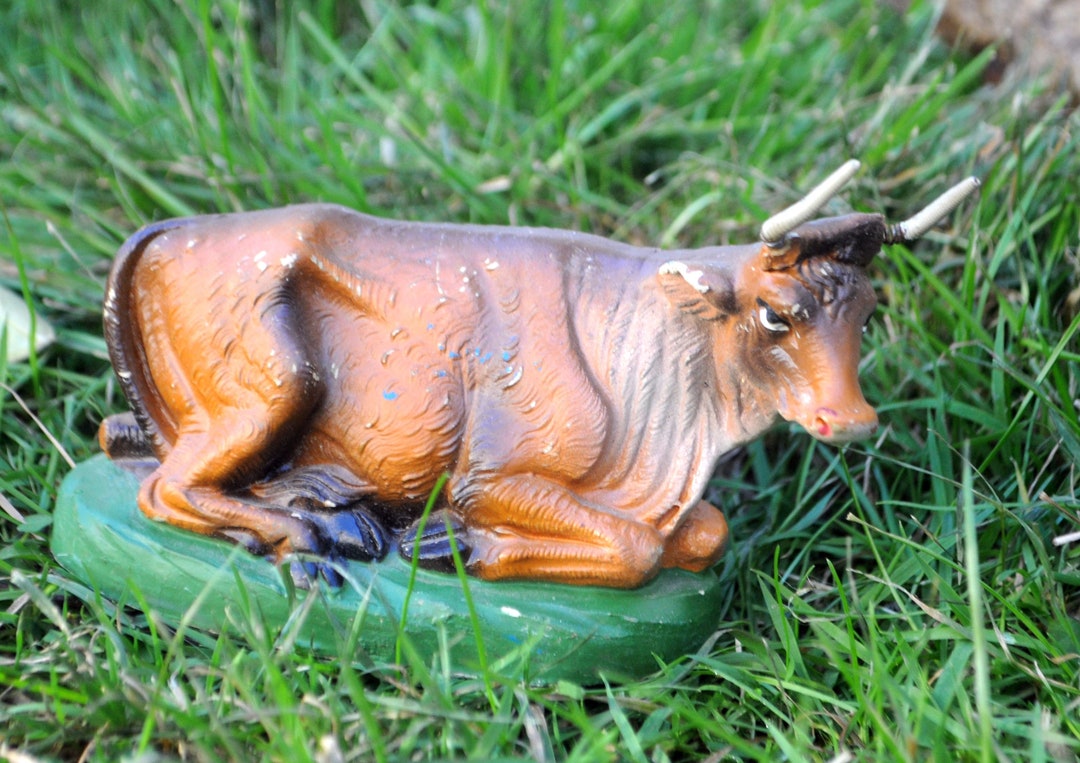 Vintage Nativity Figurine Ox Oxen Cow Christmas Display - Etsy