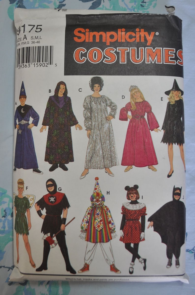 Simplicity 9175 Mix-and-match Kids' Halloween Costumes - Etsy