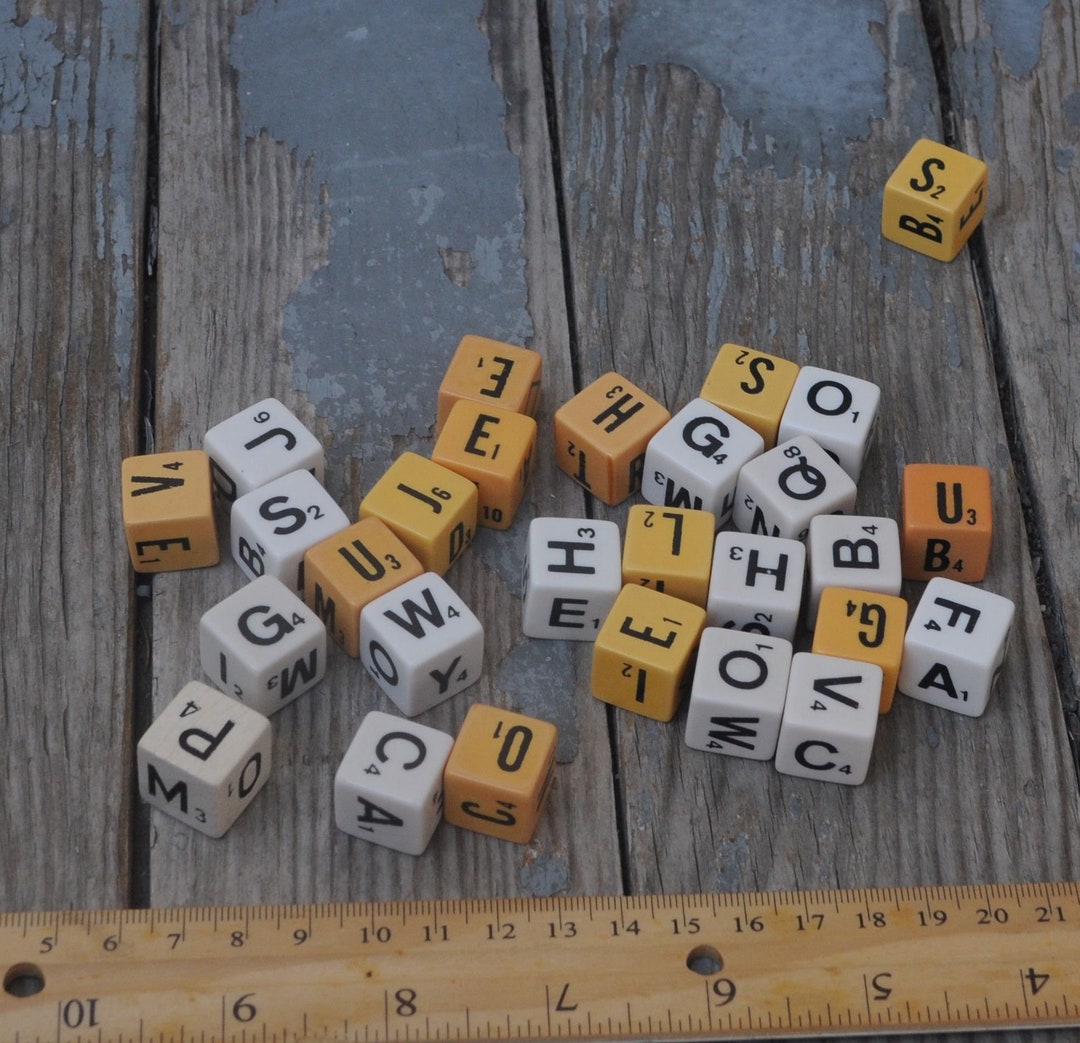 Large Lot of Plastic Letter Cubes / Scrabble Dice / Spelling / Craft ...