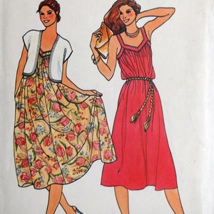 Butterick 6524 - Adorable Easy-sew Sundress & Bolero - Vintage 1980s ...