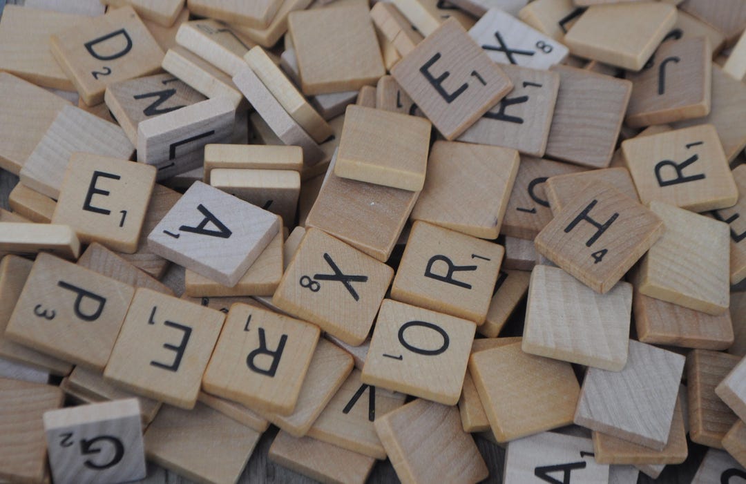GIANT Lot of Wooden Letter Tiles / Scrabble Tiles / Spelling / Craft ...