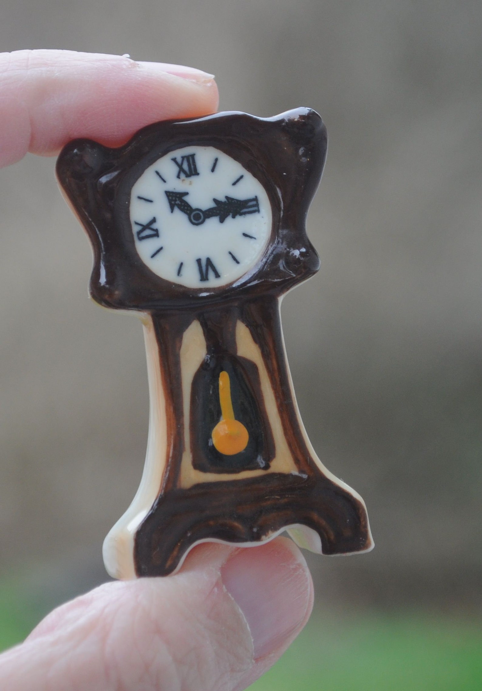 TINY Vintage Bone China Miniature Grandfather Clock - Cute Figurine ...
