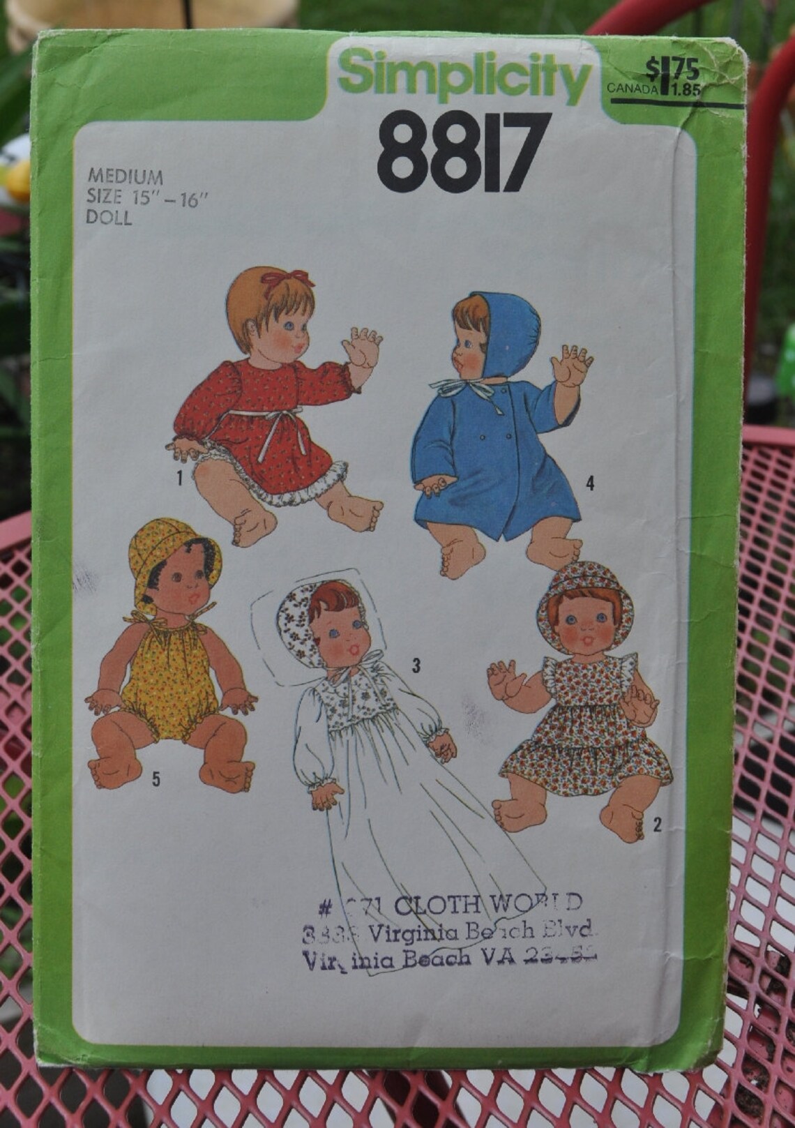 Simplicity 8817 - Adorable Clothes for 20" Baby Dolls - Bitty Baby, Etc ...