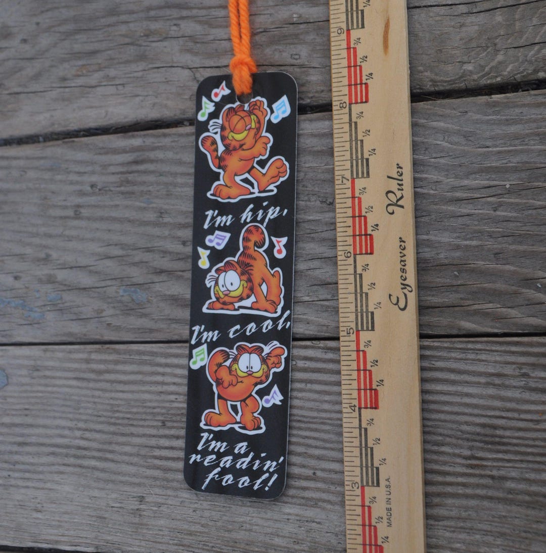 Vintage Garfield Bookmark / Book Mark - Book Fair - Rap - "i'm Hip, I'm ...