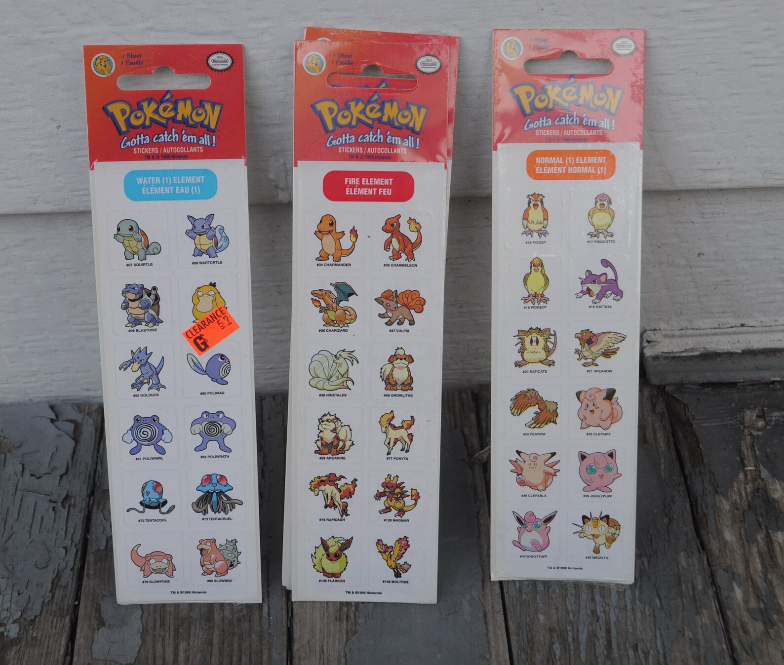 True Vintage 1990s Pokemon Sandylion Stickers Water Fire | Etsy