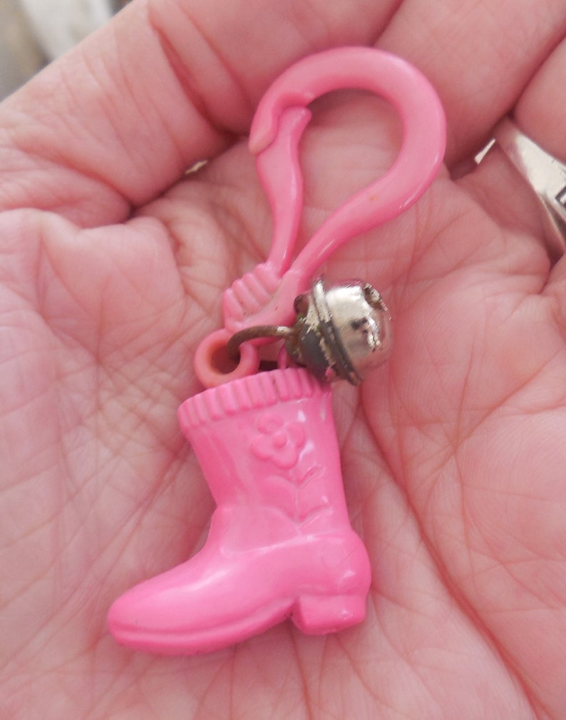 1980s Bell Charm Pink or Yellow Cowboy Boot w/ Flower | Etsy