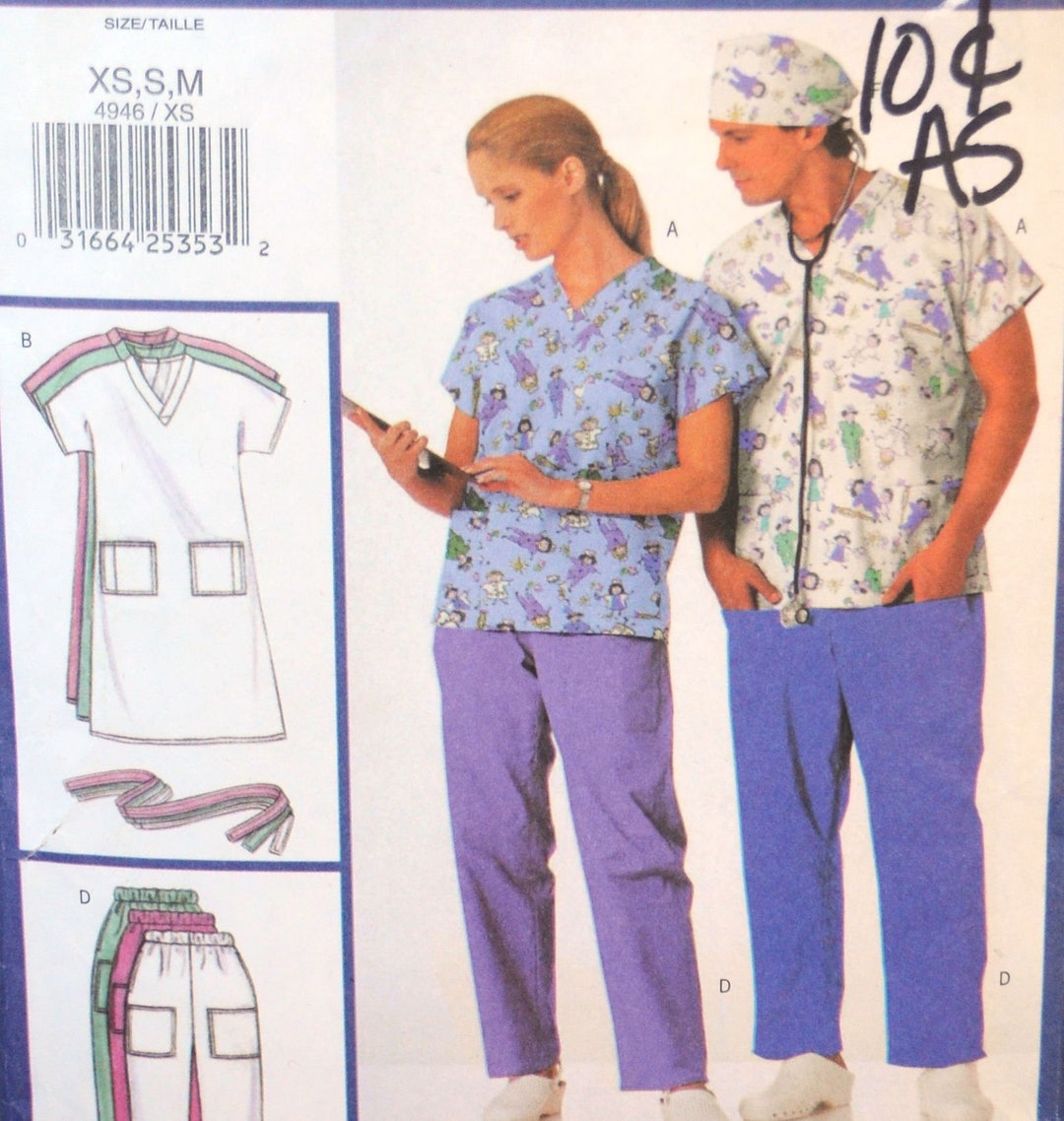 Butterick 4946 Easy Sew Uniforms Doctor, Nurse, Assistant, Aide ...
