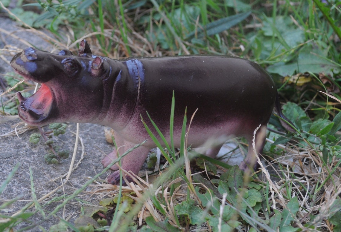 Vintage Plastic House Hippo - Miniature Zoo Animal - Figurine, Tiny ...