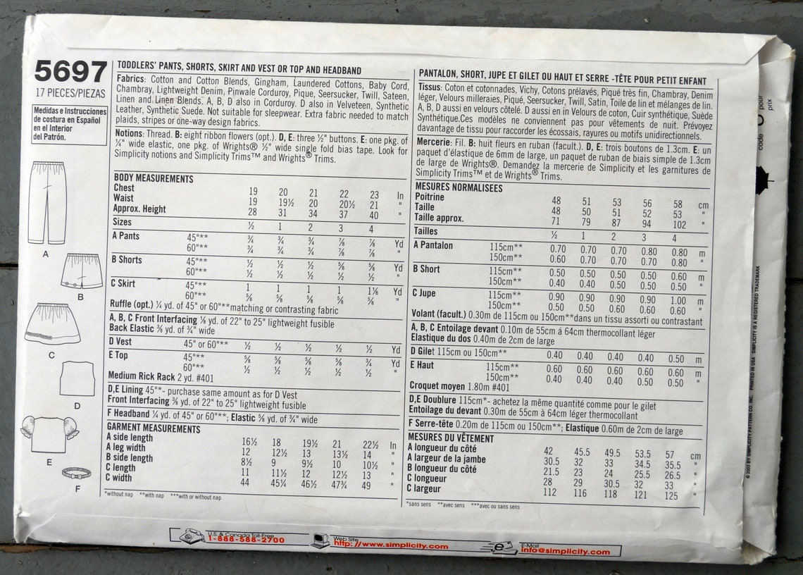 Simplicity 5697 Adorable DIY Toddlers' Outfits Twins | Etsy