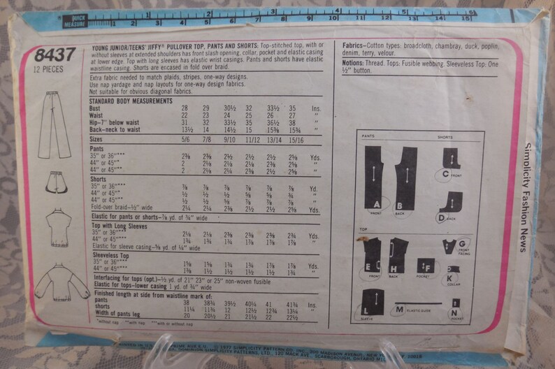 Simplicity 8437 Jiffy Girls' or Tweens' Sportswear / - Etsy