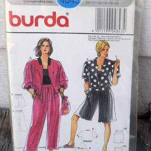 Burda 4843 - 1980s DIY Wardrobe Separates - Jacket, Tank Top, Shorts ...