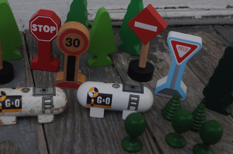 Miniature WOODEN Road & Traffic Signs for Model Train or Car - Etsy