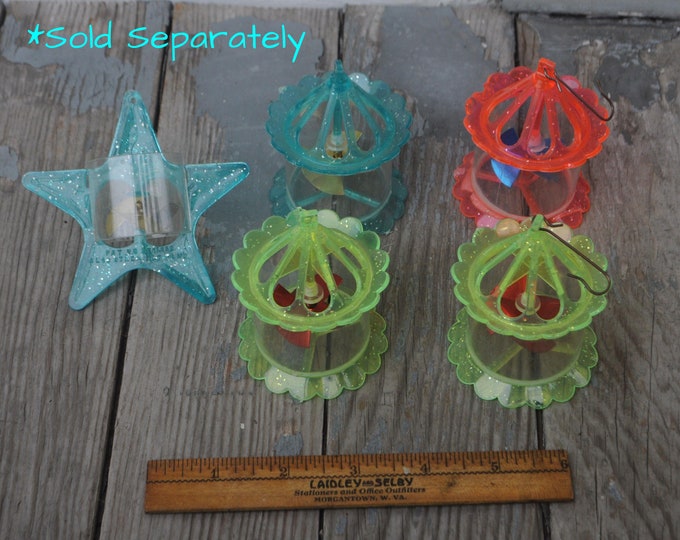 Vintage Spinner Ornaments Star, Carousel, Birdcage Pink, Blue, Yellow ...