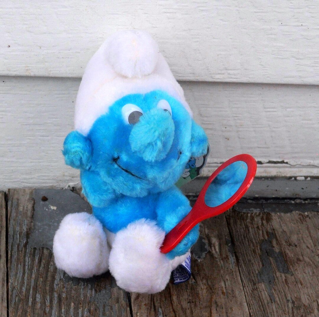 Vintage 1980s Vanity Smurf Plush / Stuffed Animal - 1983 - "bean Bag ...