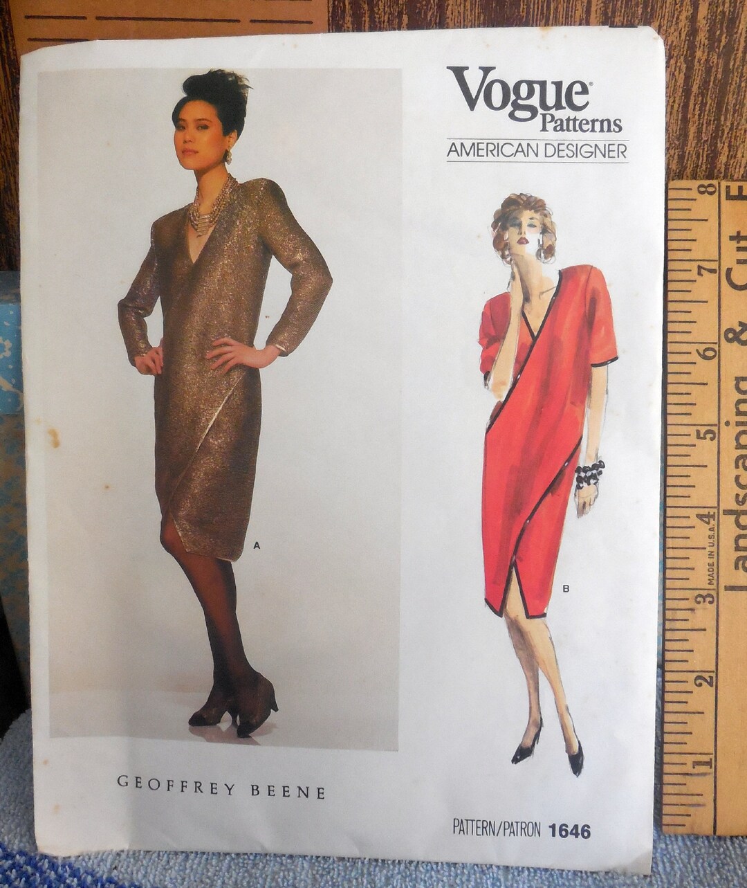 Vogue 1646 - Designer Geoffrey Beene Mock Wrap Cocktail Dress - DIY ...