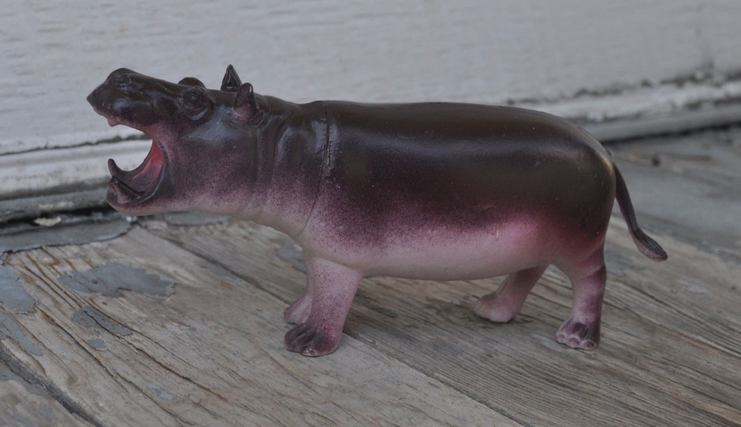 Vintage Plastic House Hippo - Miniature Zoo Animal - Figurine, Tiny ...