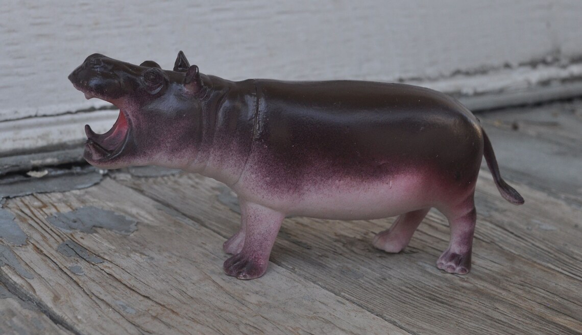 Vintage Plastic House Hippo - Miniature Zoo Animal - Figurine, Tiny ...
