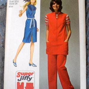 Simplicity 9312 - Cute 1970s Separates - Tunic Top, Dress, Pants, Vest ...