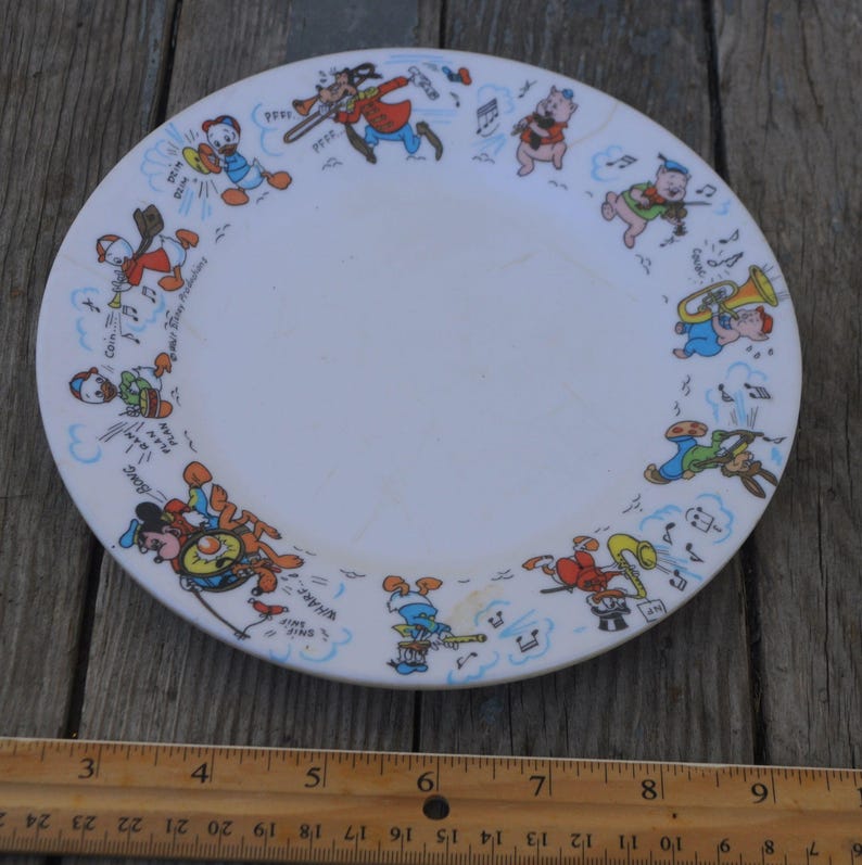 Vintage 1950s Disney Mickey Mouse Club Plate - Three Little Pigs ...