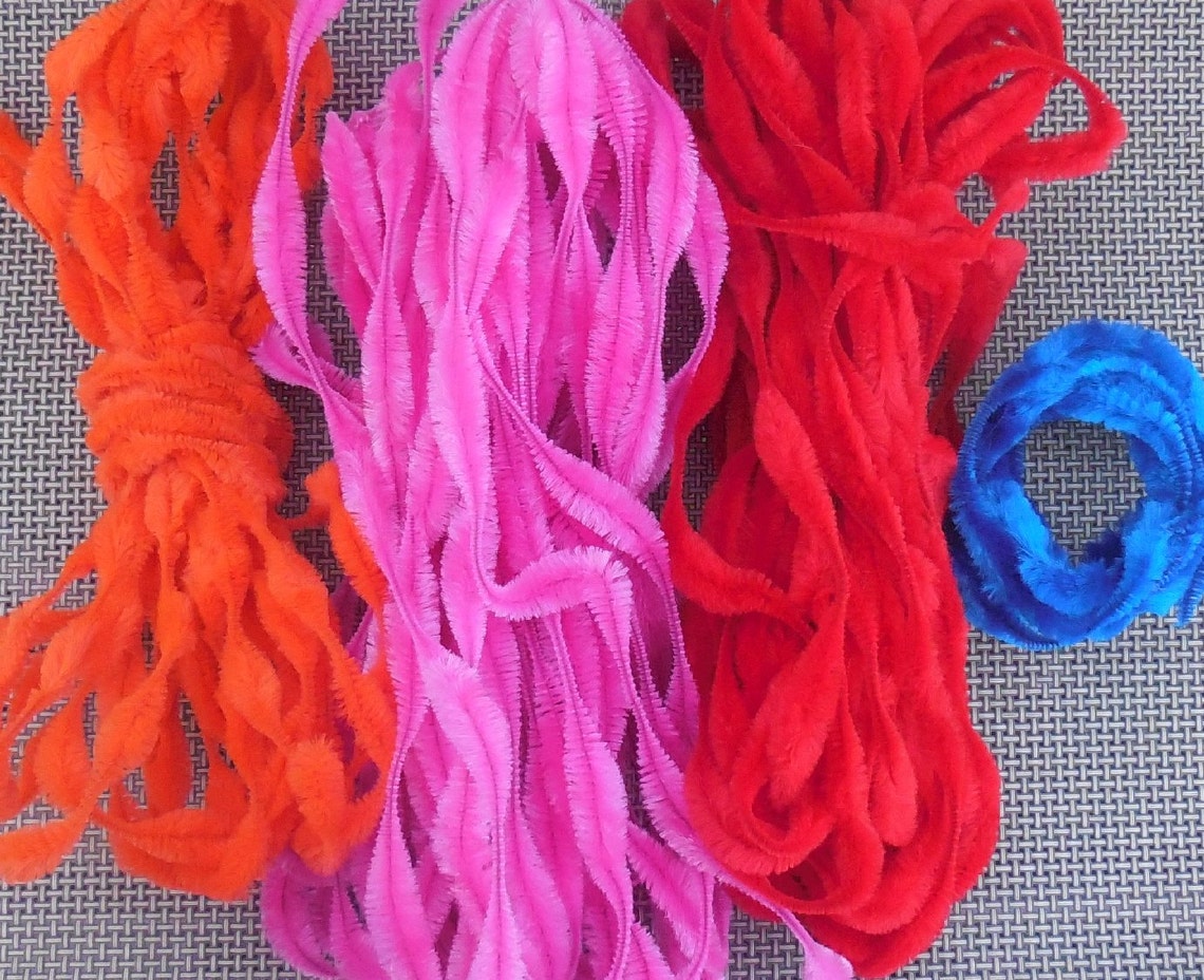 Vintage FUCHSIA Chenille Bump Fuzzy Wire Stems by the YARD - Etsy