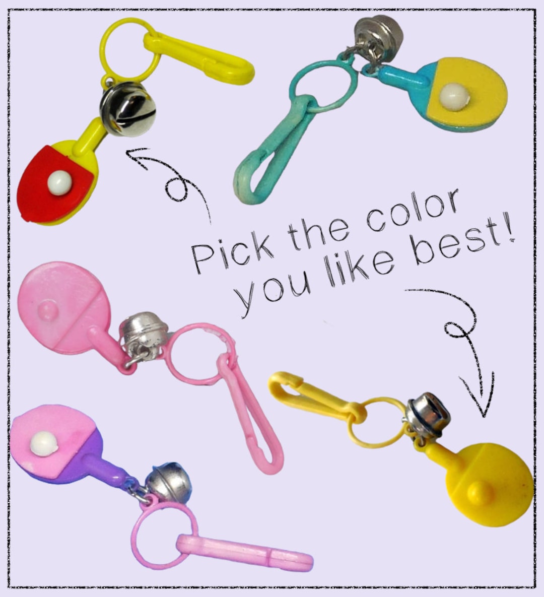 1980s Bell Charm - Ping Pong / Table Tennis - Jewelry - Charm Necklace ...