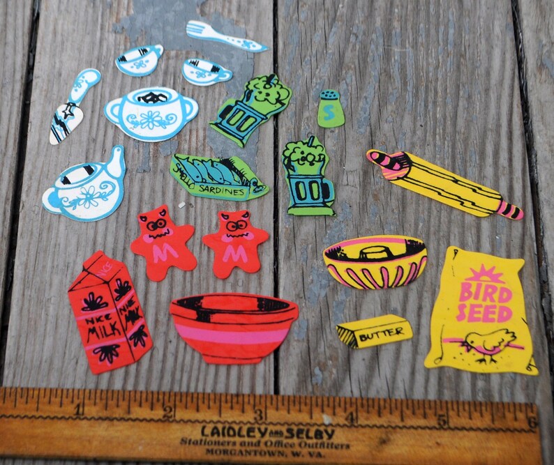 Vintage 1970s Cookie Monster's Kitchen Colorforms Replacement Pieces ...