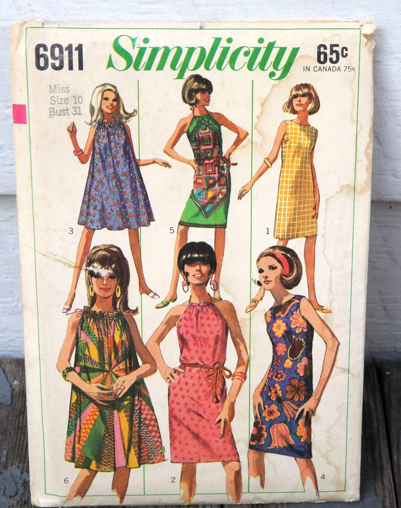 Simplicity 6911 - Easy Sew MOD Dresses - Many Styles - Sheath, Tent ...