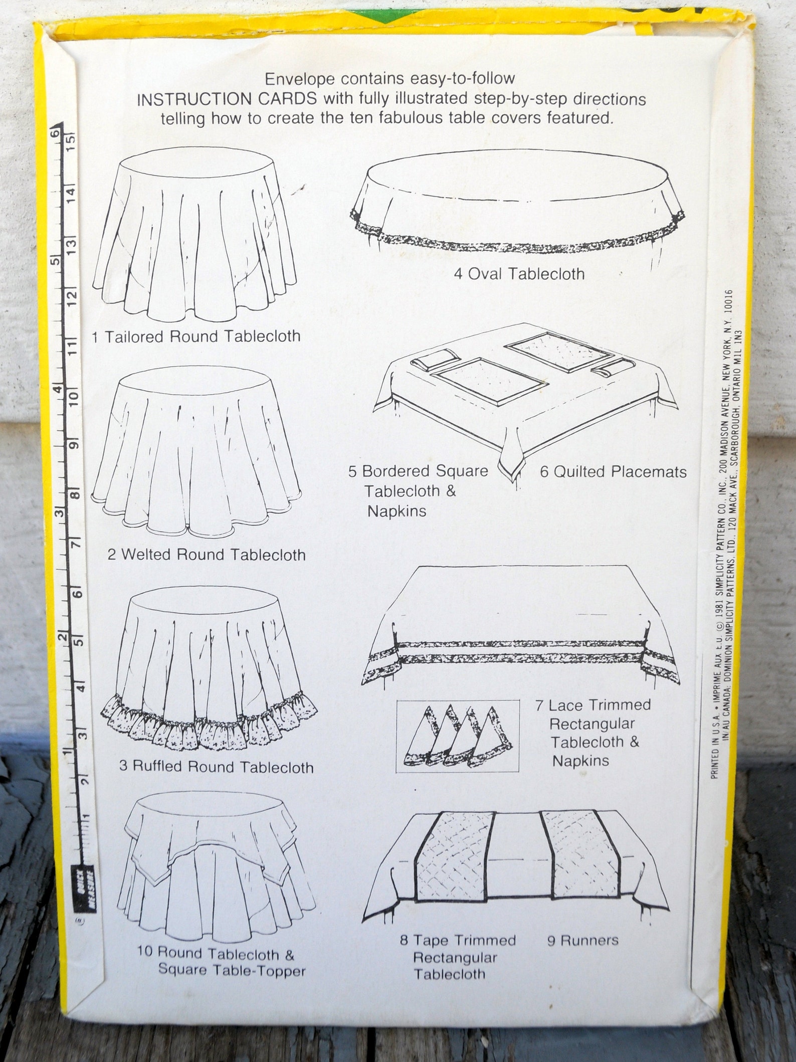 Simplicity 120 DIY Table Covers / Table Cloths Tablecloth - Etsy