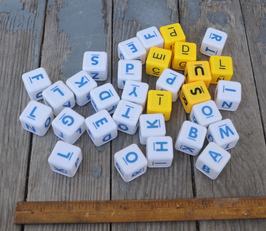 Large Lot of Plastic Letter Cubes / Scrabble Dice / Spelling / Craft ...