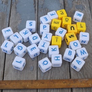 Large Lot of Plastic Letter Cubes / Scrabble Dice / Spelling / Craft ...