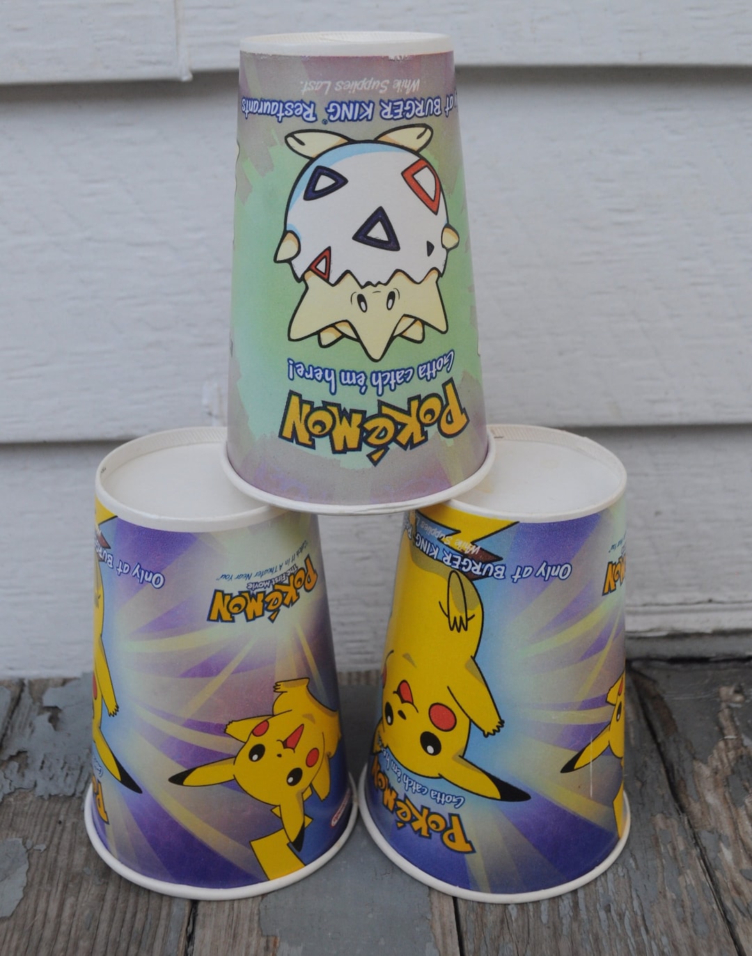 True Vintage Pokemon Cups From Burger King - Two Sizes - Paper Cups ...