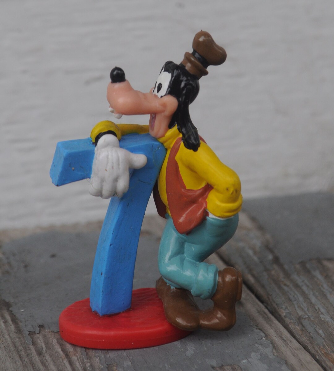Vintage Disney Goofy Cake Toppers With Number 7 Cute / Kawaii Applause ...