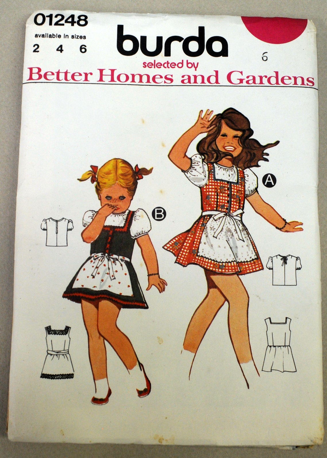 Burda 01248- DIY Girls' Dirndl Dress - Vintage 1970s - Size 6 - Blouse ...