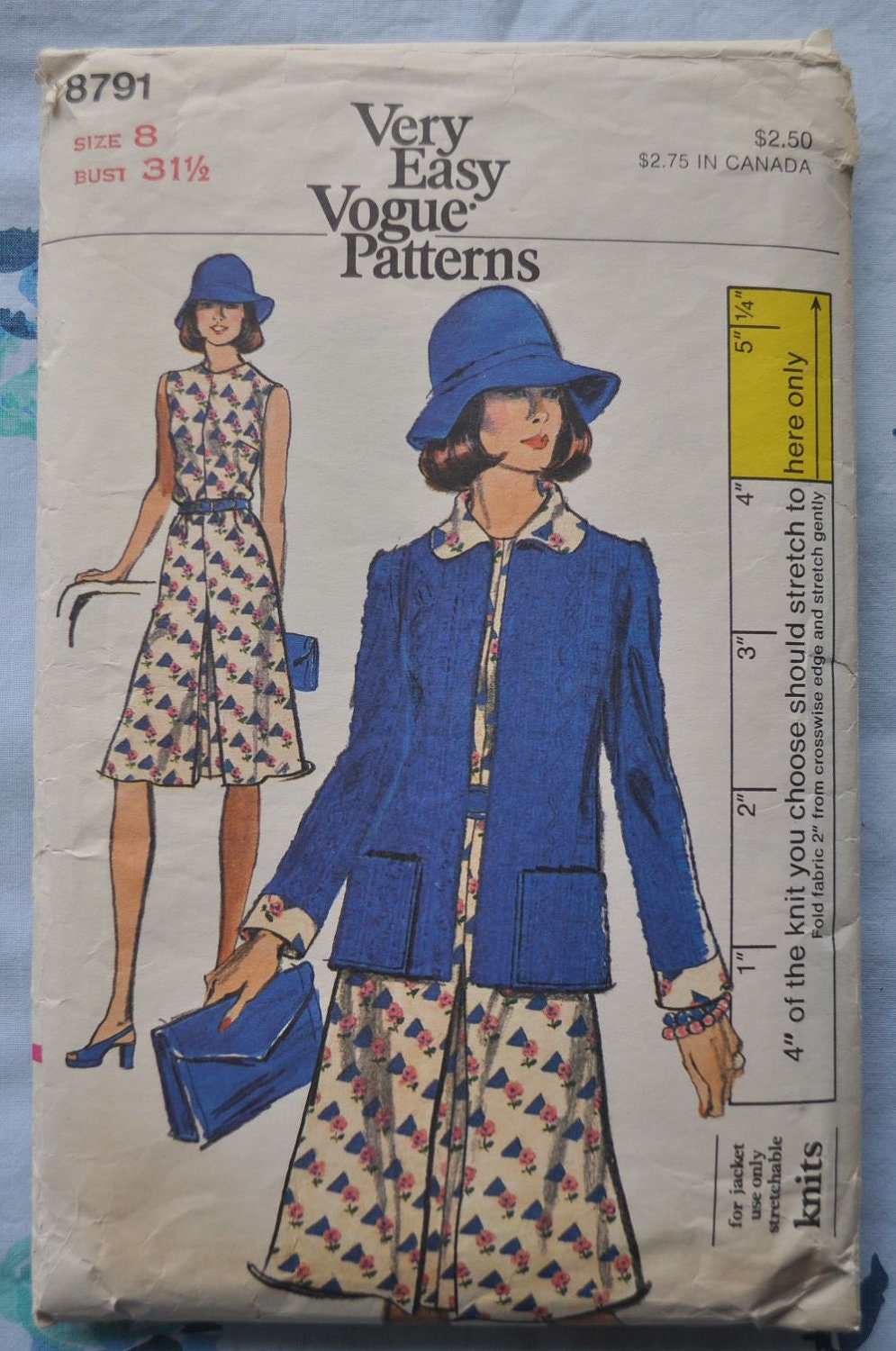 Vogue 8791 Classic Vogue Dress & Jacket Lovely Vintage | Etsy