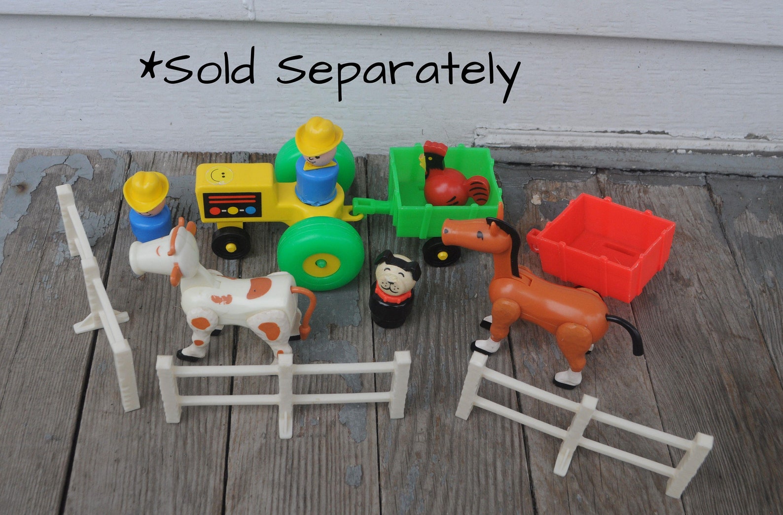 Vintage Fisher Price Little People Farmer & Son - Dad / Man / Cowboy ...