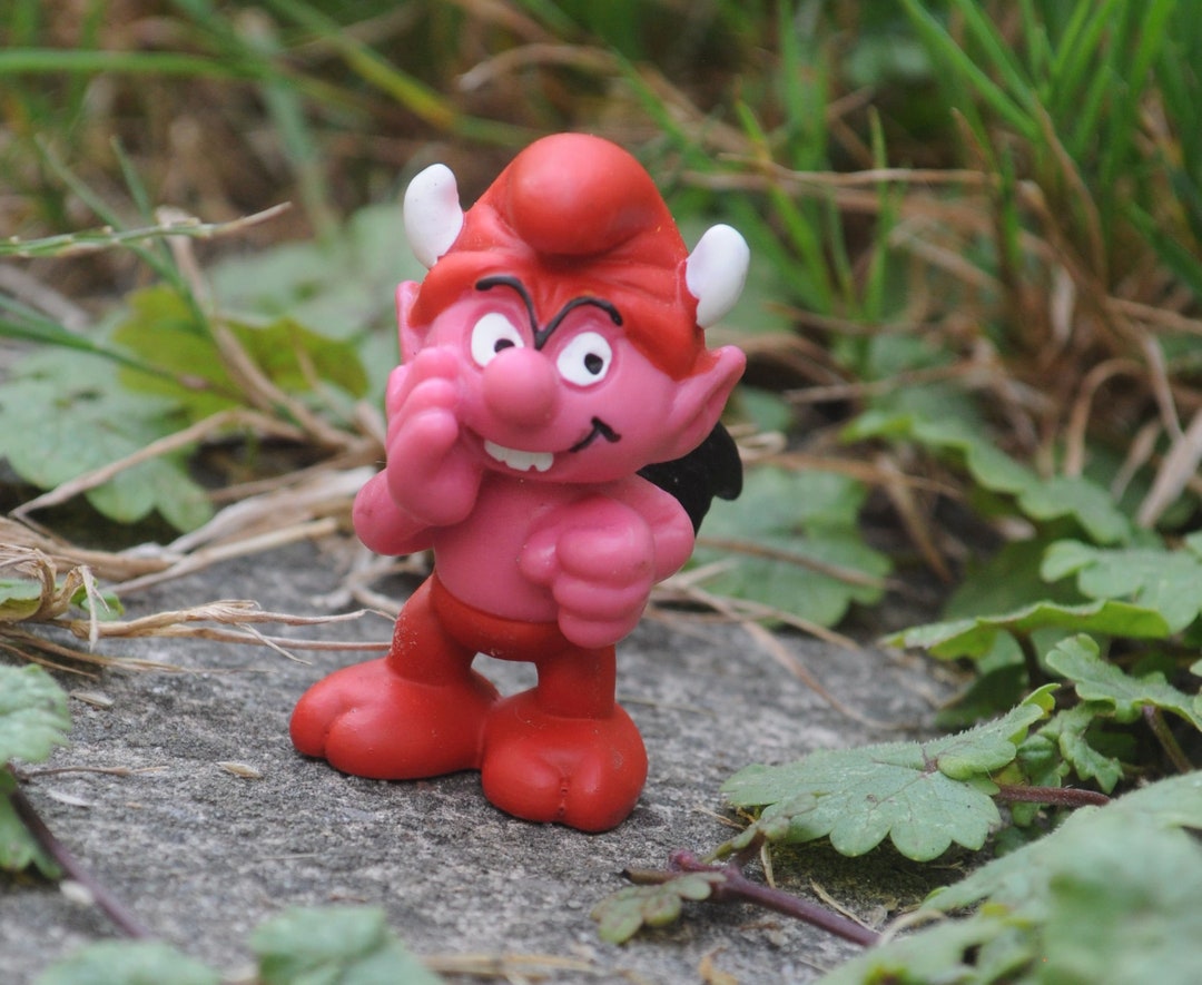 Vintage 1980s Smurfs Red Devil Figurine by Schleich - 1984 - Naughty ...
