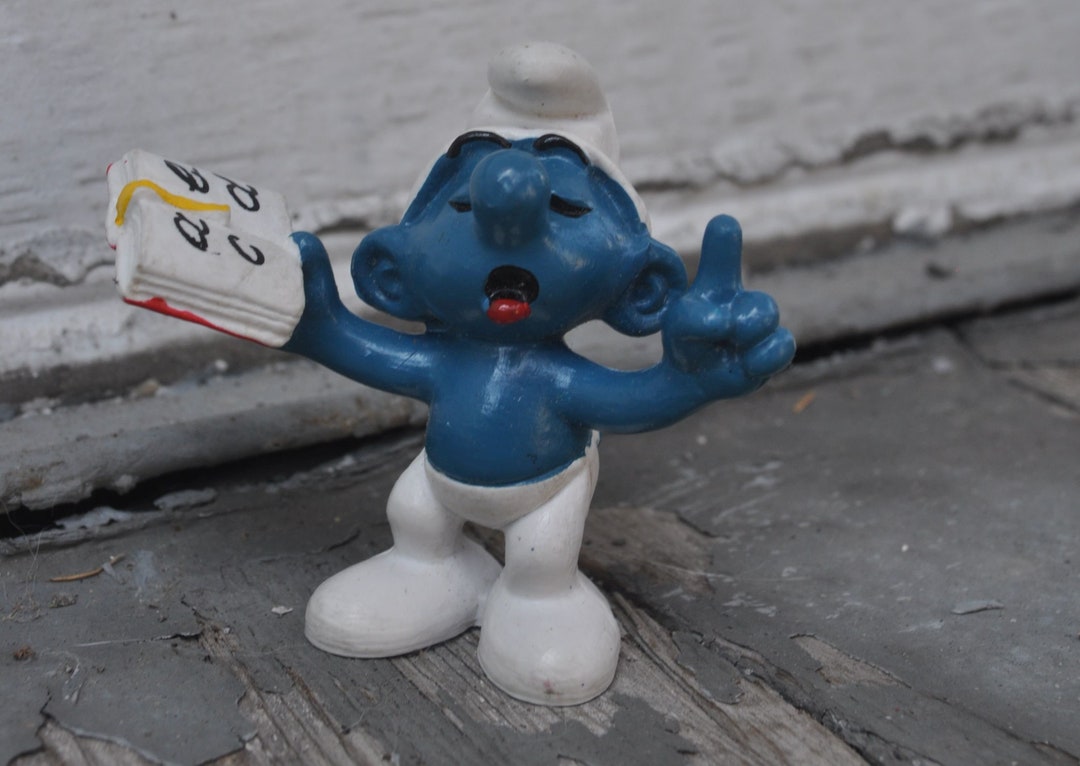 Vintage 1980s Smurfs Figurine by Schleich 1980 Professor / Teacher ...